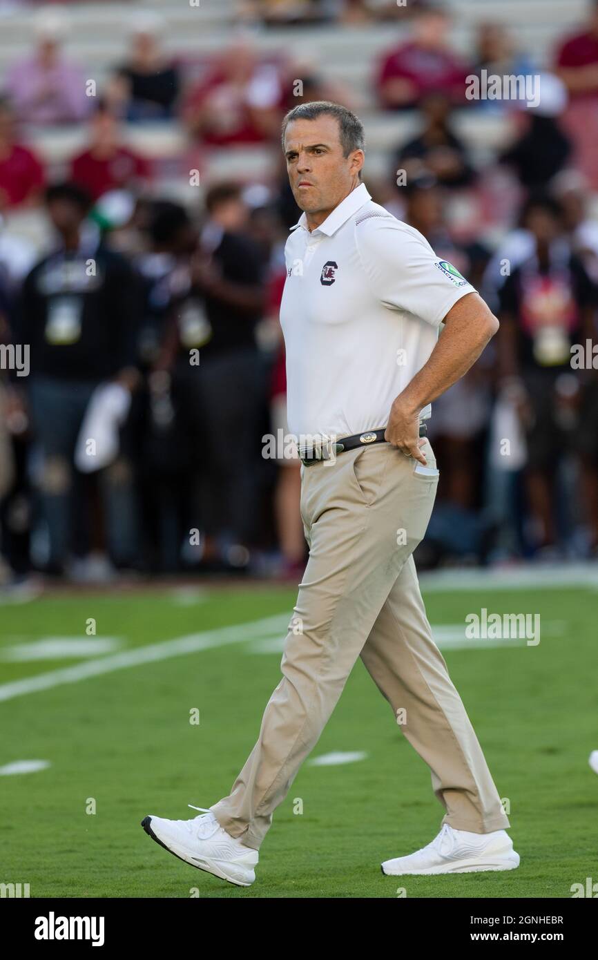 Columbia, SC, USA. 25th Sep, 2021. South Carolina Gamecocks head coach ...