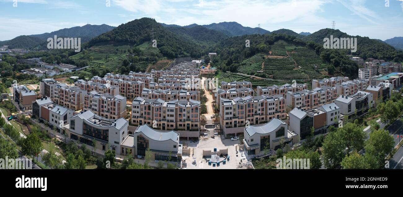 HANGZHOU, CHINA - SEPTEMBER 26, 2021 - An aerial view of community ...