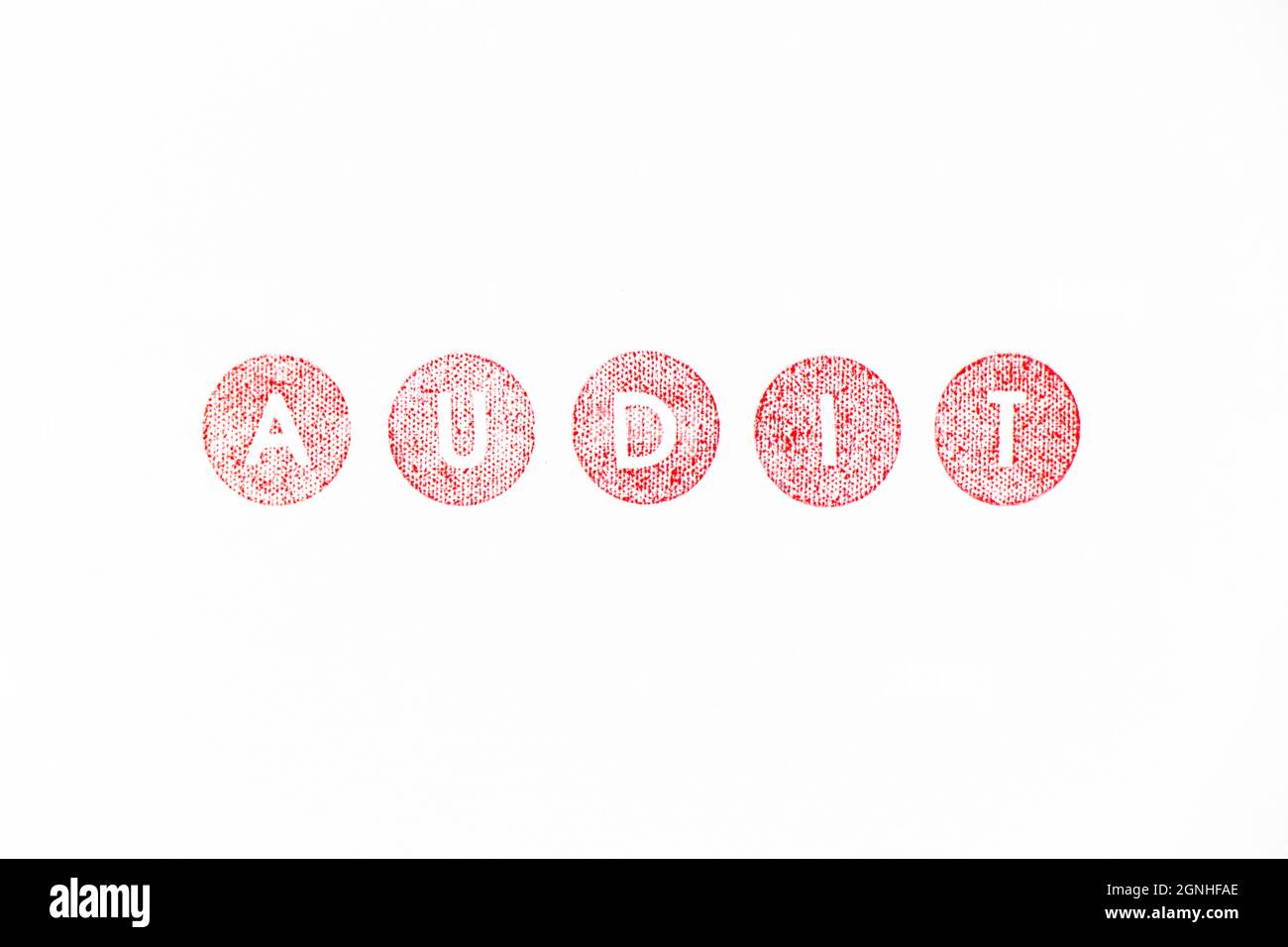 Red color rubber stamp in word audit on white paper background Stock ...