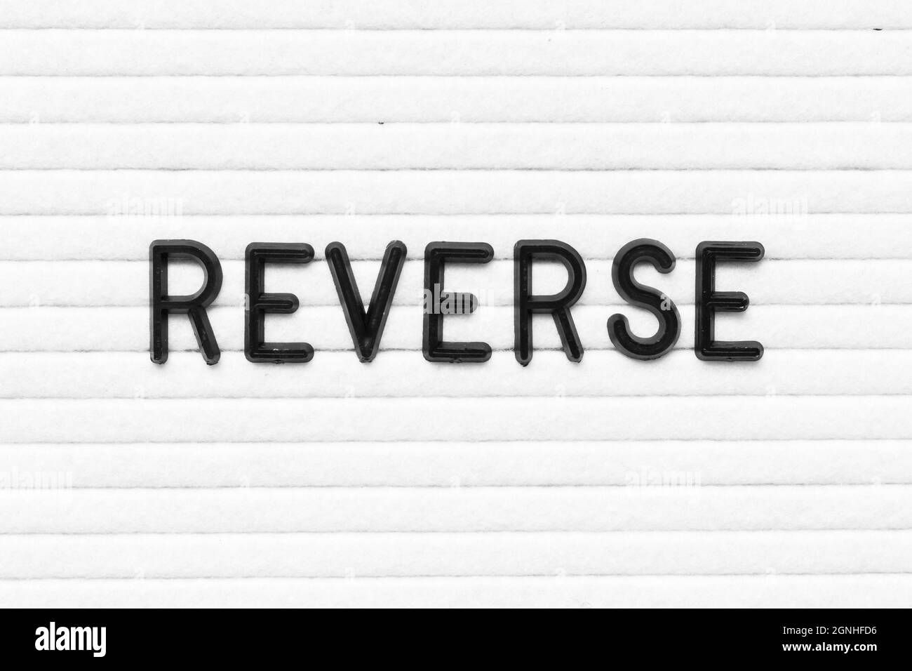 Black letter in word reverseon white felt board background Stock Photo ...