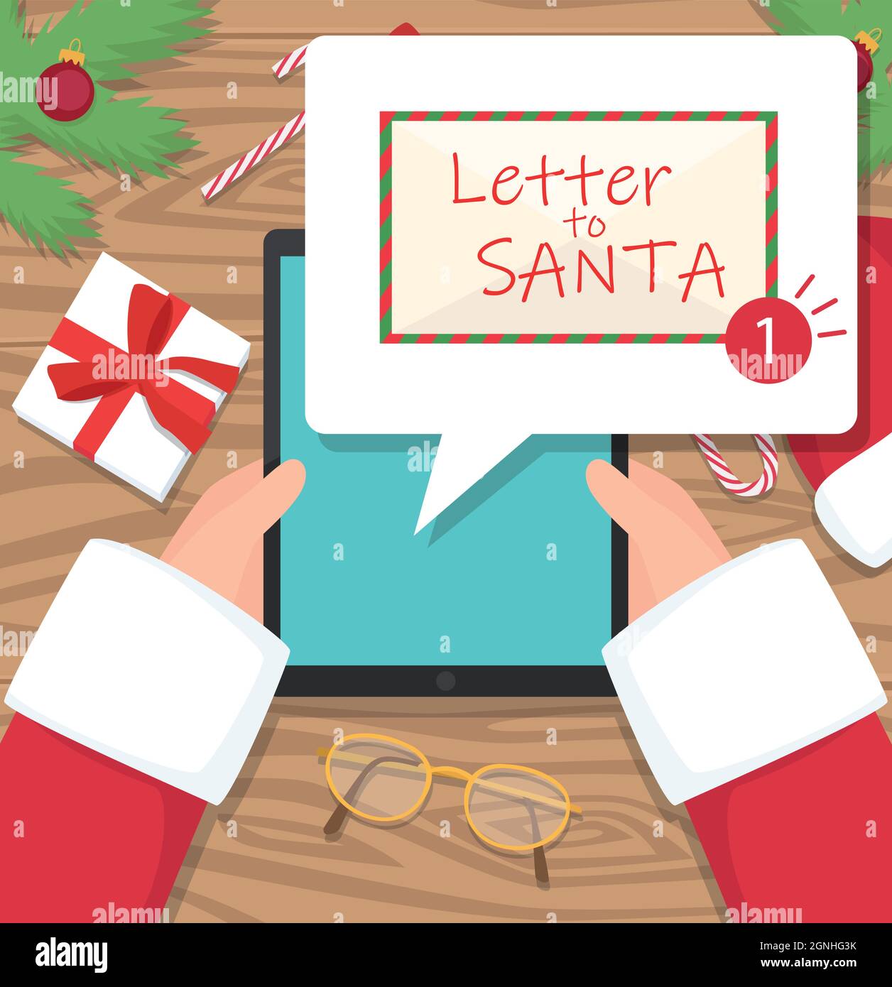 Digital tablet on wood Stock Vector Images - Alamy