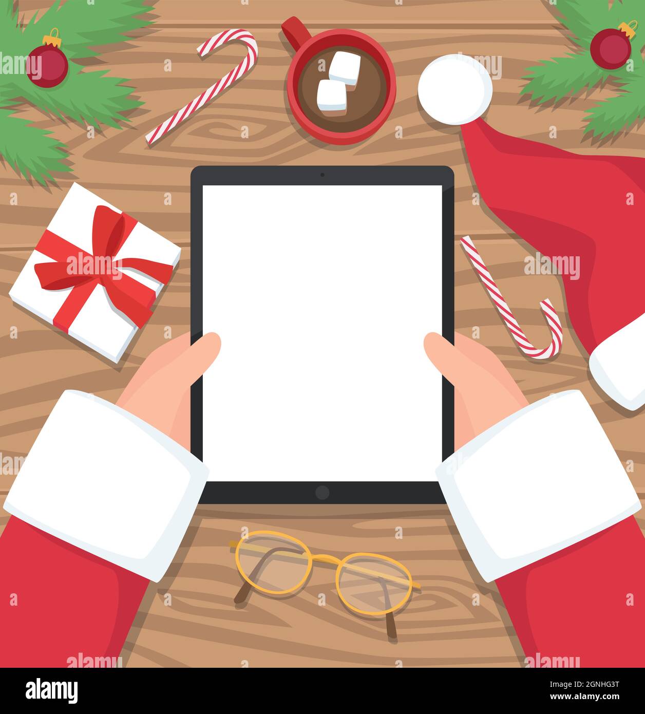 Tablet computer on workplace Stock Vector Images - Alamy