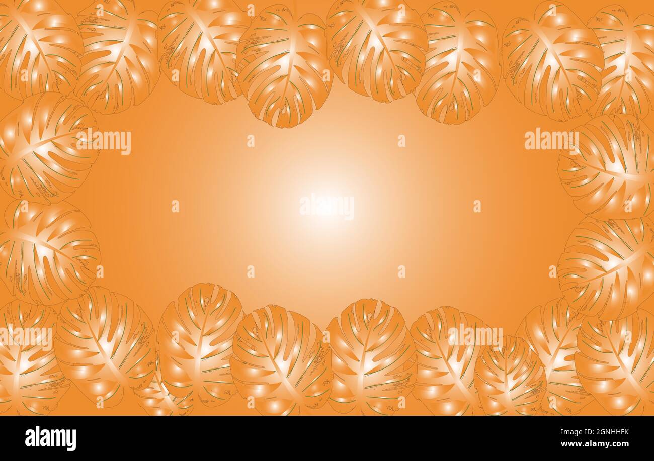 vector tropical background with palm leaves .Vector exotic pattern with ...