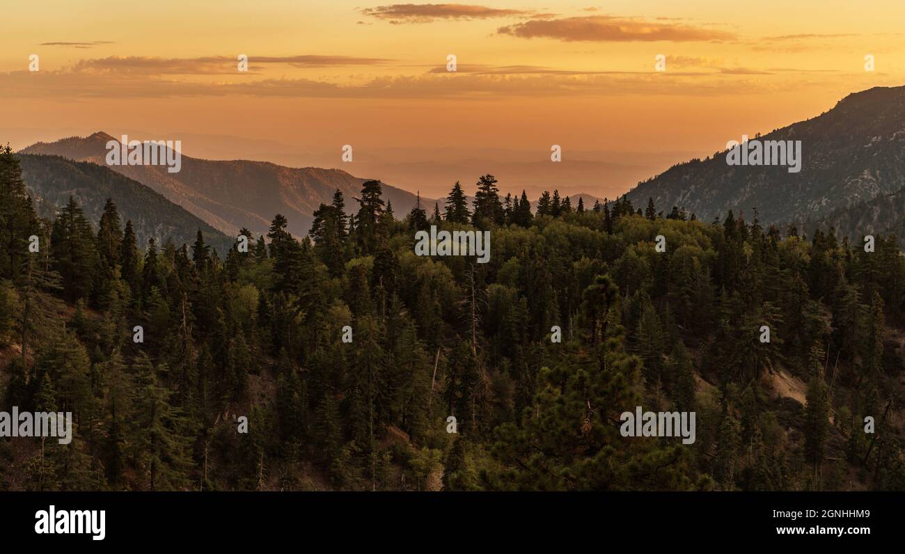 Scenic California San Bernardino National Forest Mountains Sunset. Big ...