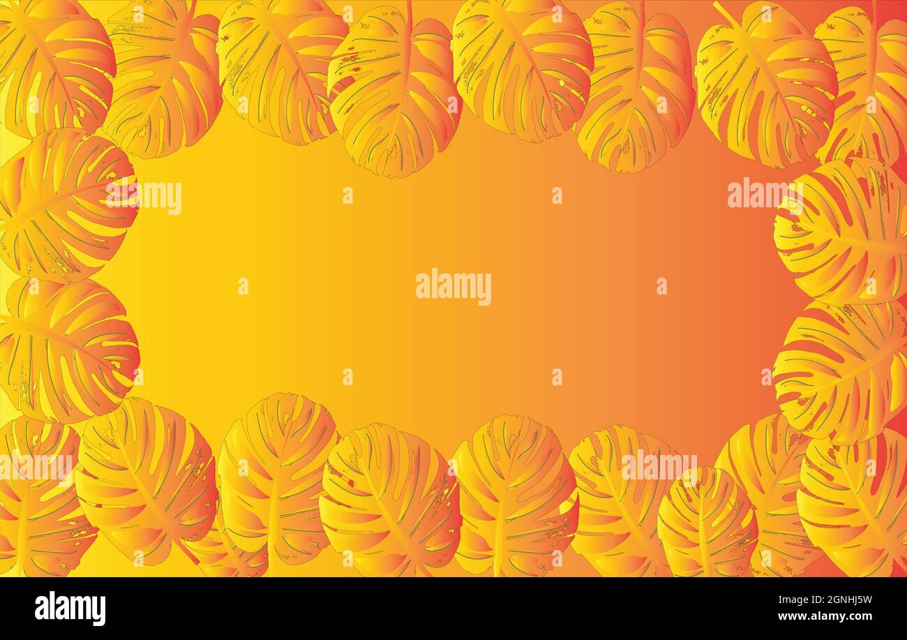 vector tropical background with palm leaves .Vector exotic pattern with ...