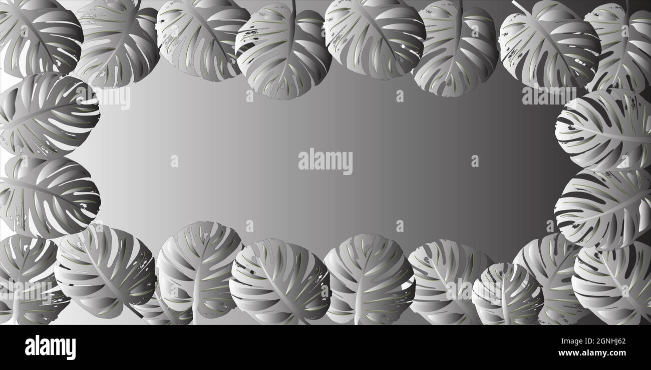 vector tropical background with palm leaves .Vector exotic pattern with ...