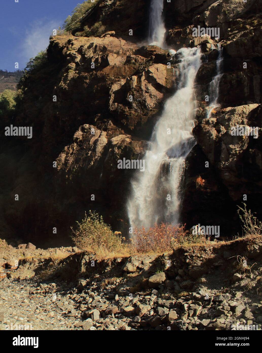 beautiful nuranang waterfall or jang waterfall near tawang in arunachal ...