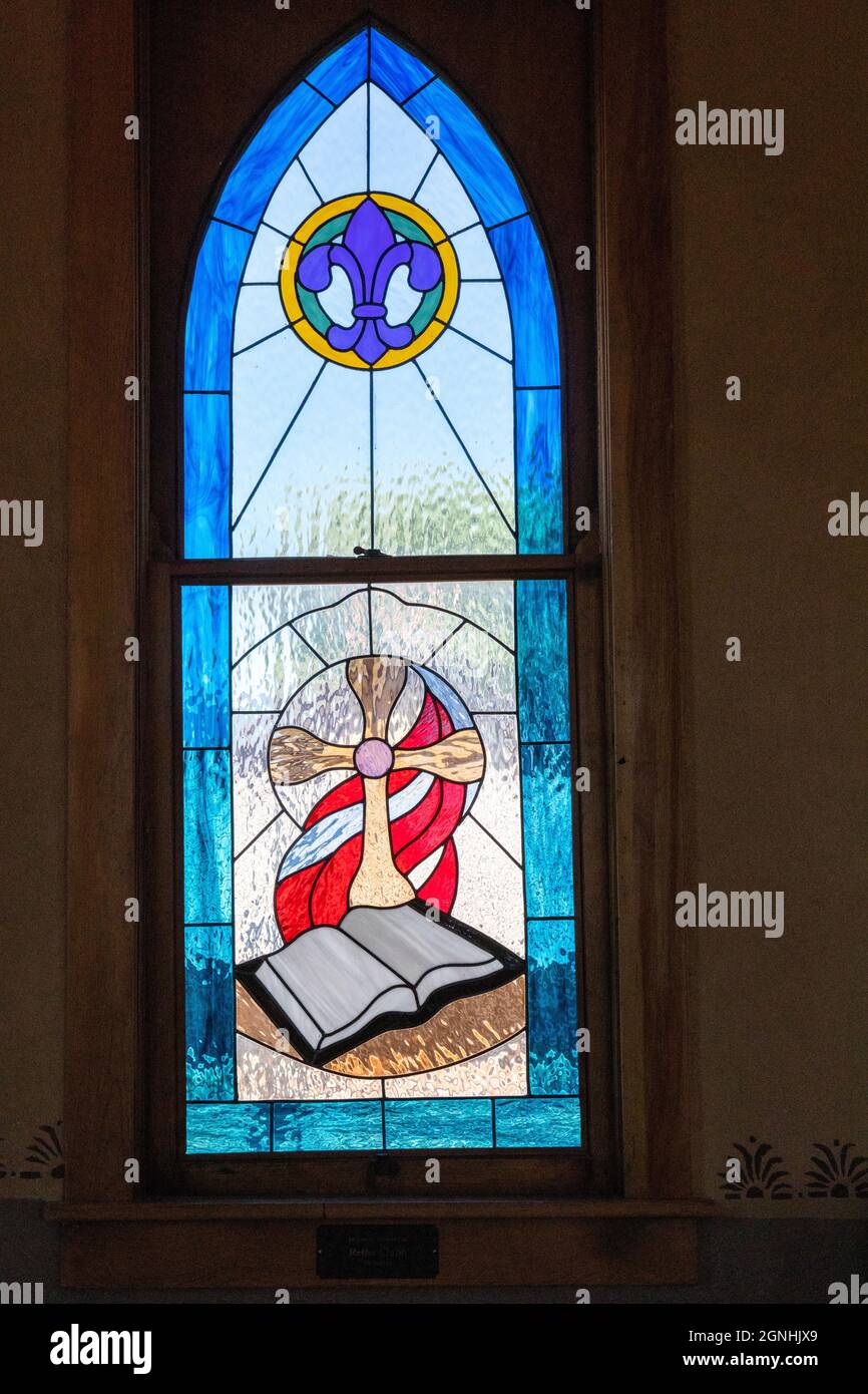 a beautiful window in stained glass Stock Photo - Alamy