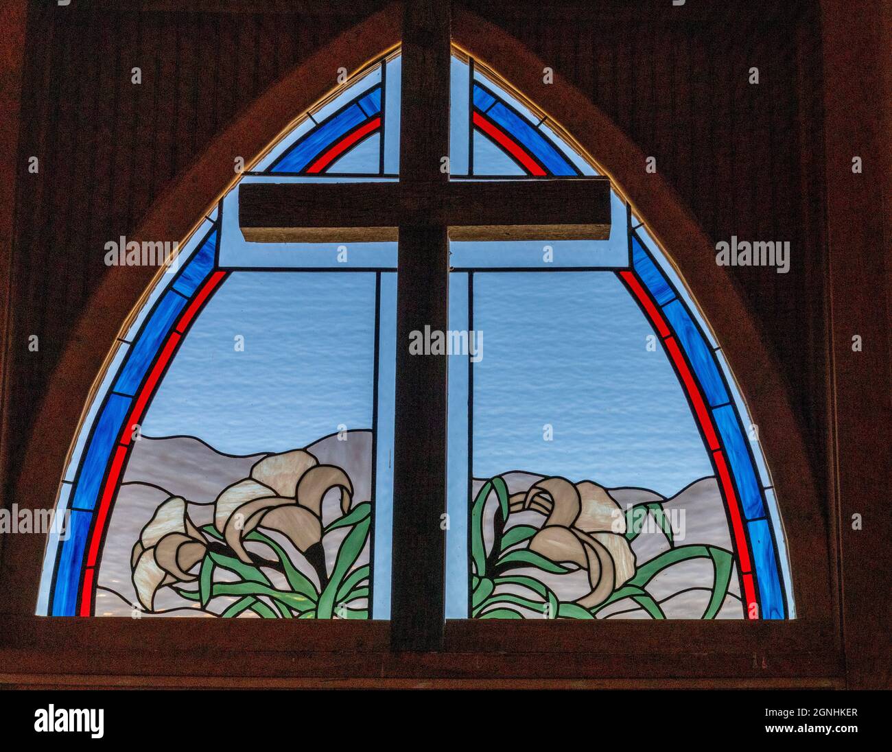 a beautiful window in stained glass Stock Photo - Alamy
