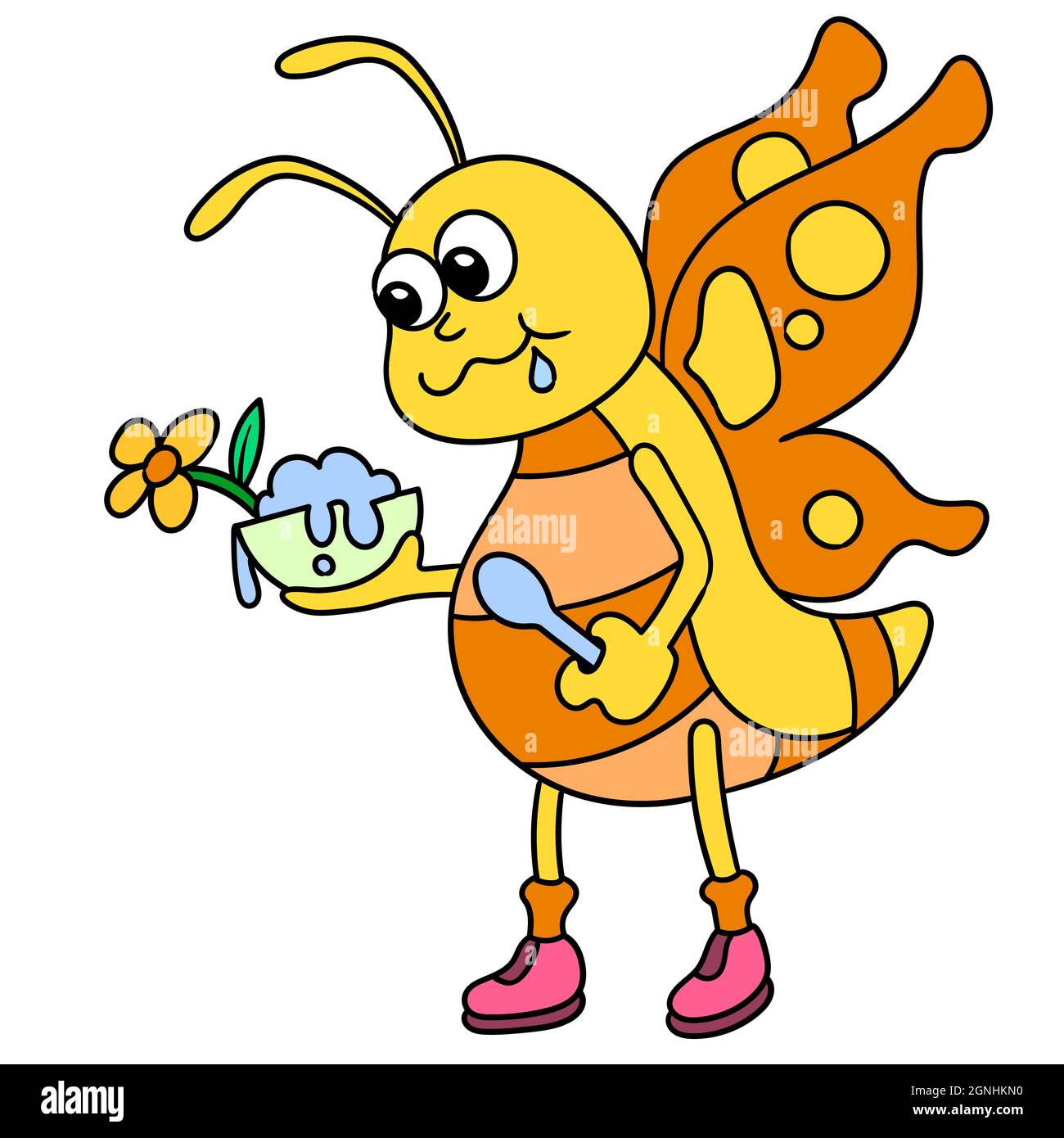 insect are feeding on the nectar of flowers Stock Vector Image & Art ...