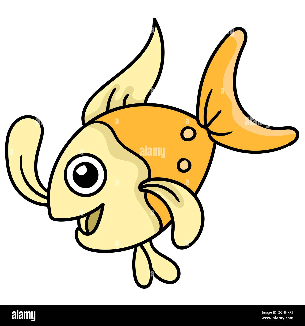 goldfish swimming with happy face Stock Vector Image & Art - Alamy