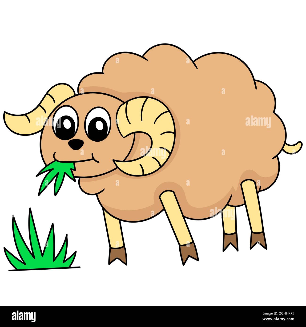 cute sheep animals eating grass Stock Vector Image & Art - Alamy