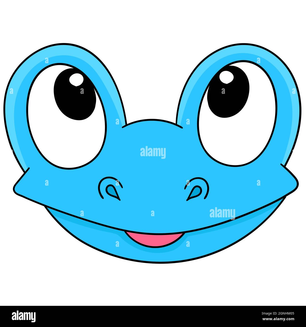 frog head emoticon with tongue popping a mocking expression Stock ...