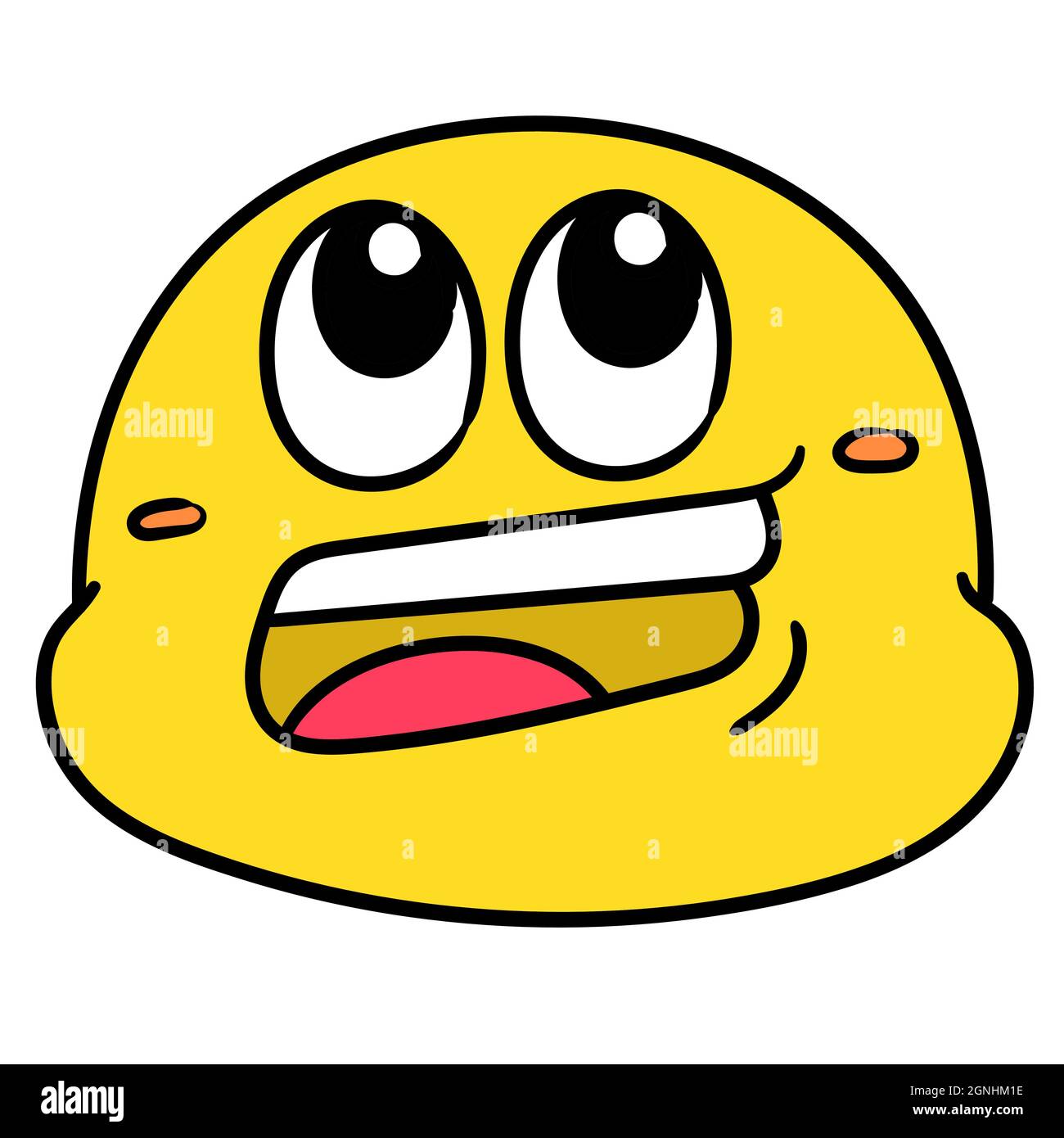 emoticon head with face imagining something eyes glancing up Stock ...