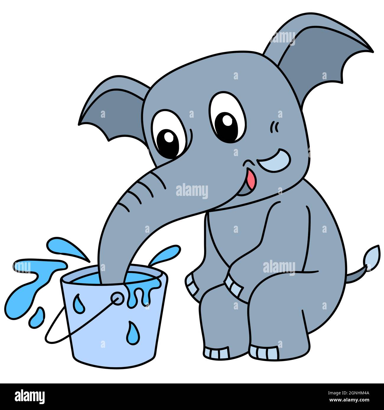Elephant water bucket Stock Vector Images - Alamy