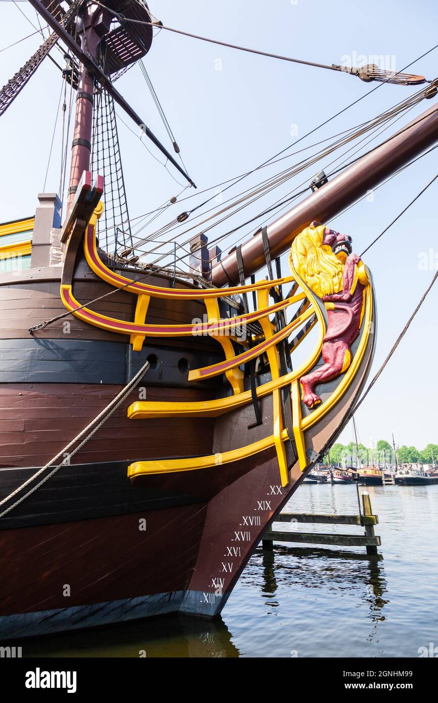 classic tall ship with rope rigging and sails Stock Photo - Alamy