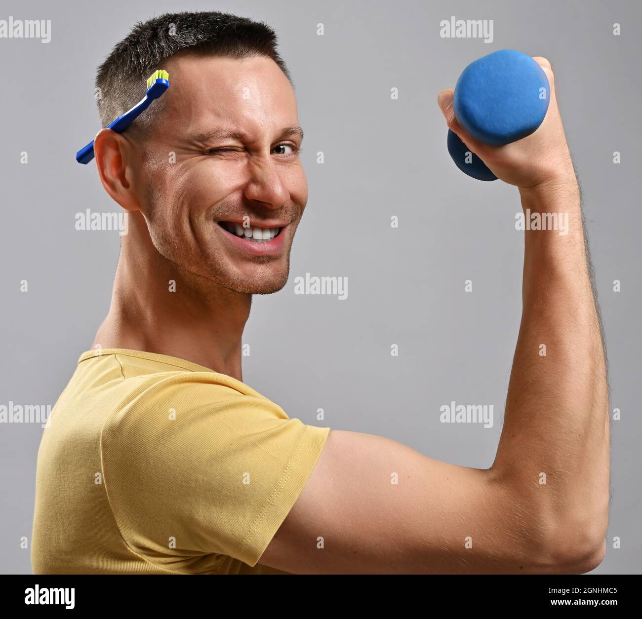 Young adult man winks camera hi-res stock photography and images - Alamy