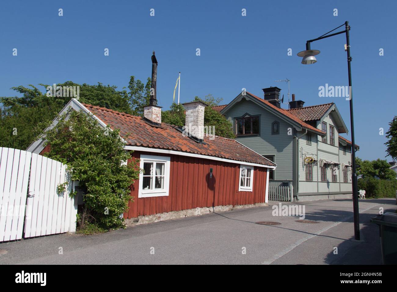 Sweden, Trosa - June 07 2019: exterior view of Abladsstugan, the oldest ...