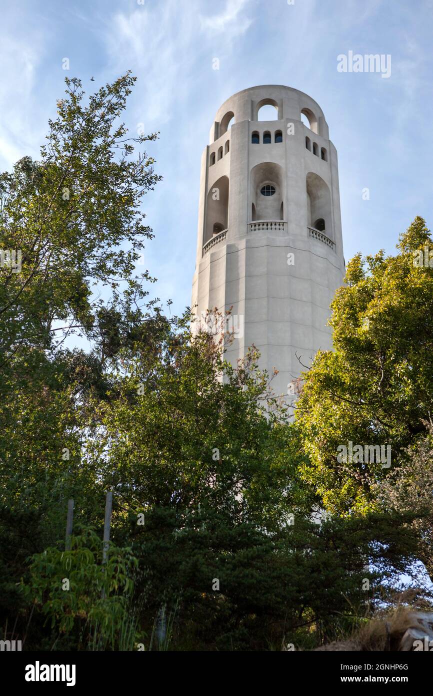 San Francisco, USA. June 2009. View of Coit Tower as seen in the ...
