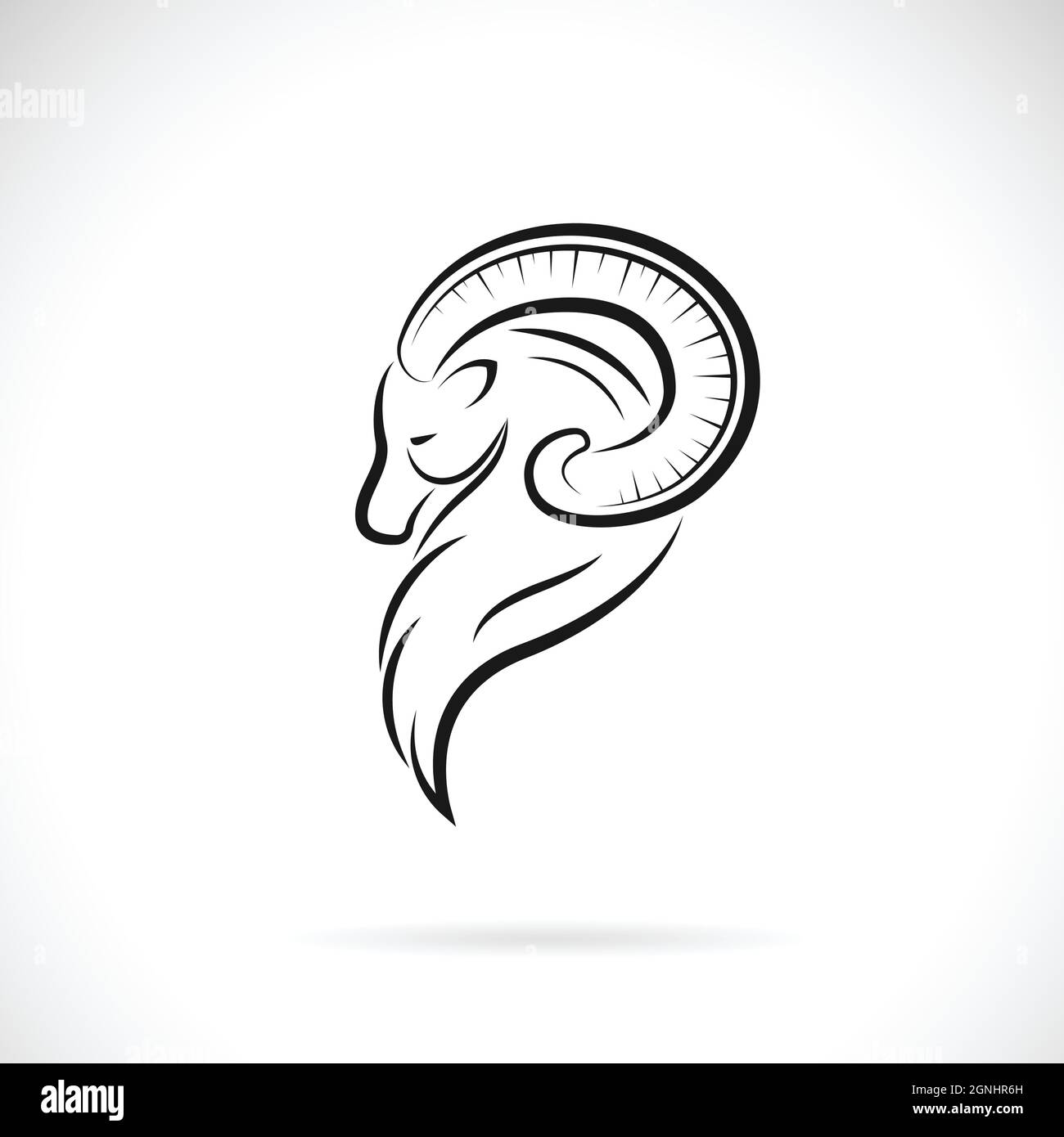 Vector of goat head design on white background. Easy editable layered ...