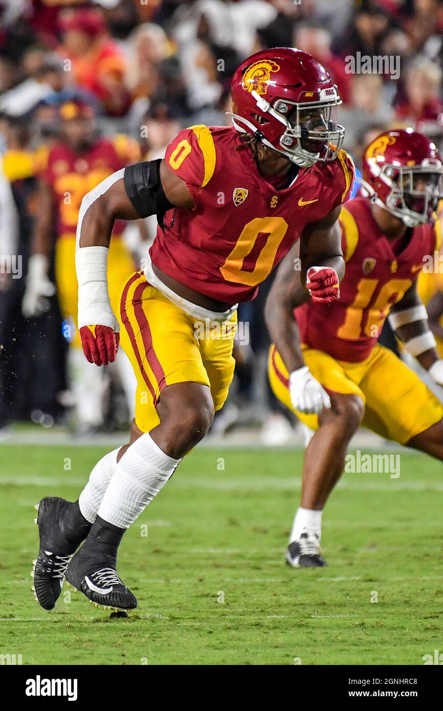 Los Angeles, CA. 25th Sep, 2021. USC Trojans defensive lineman Korey ...