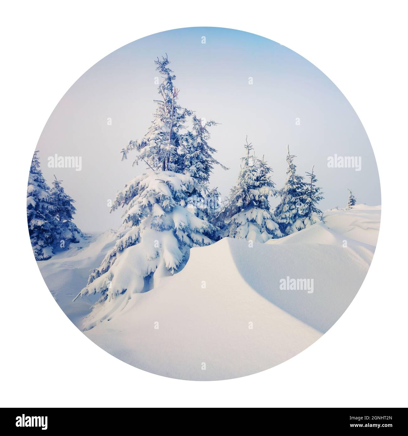 Hiking in snowfall Cut Out Stock Images & Pictures - Alamy