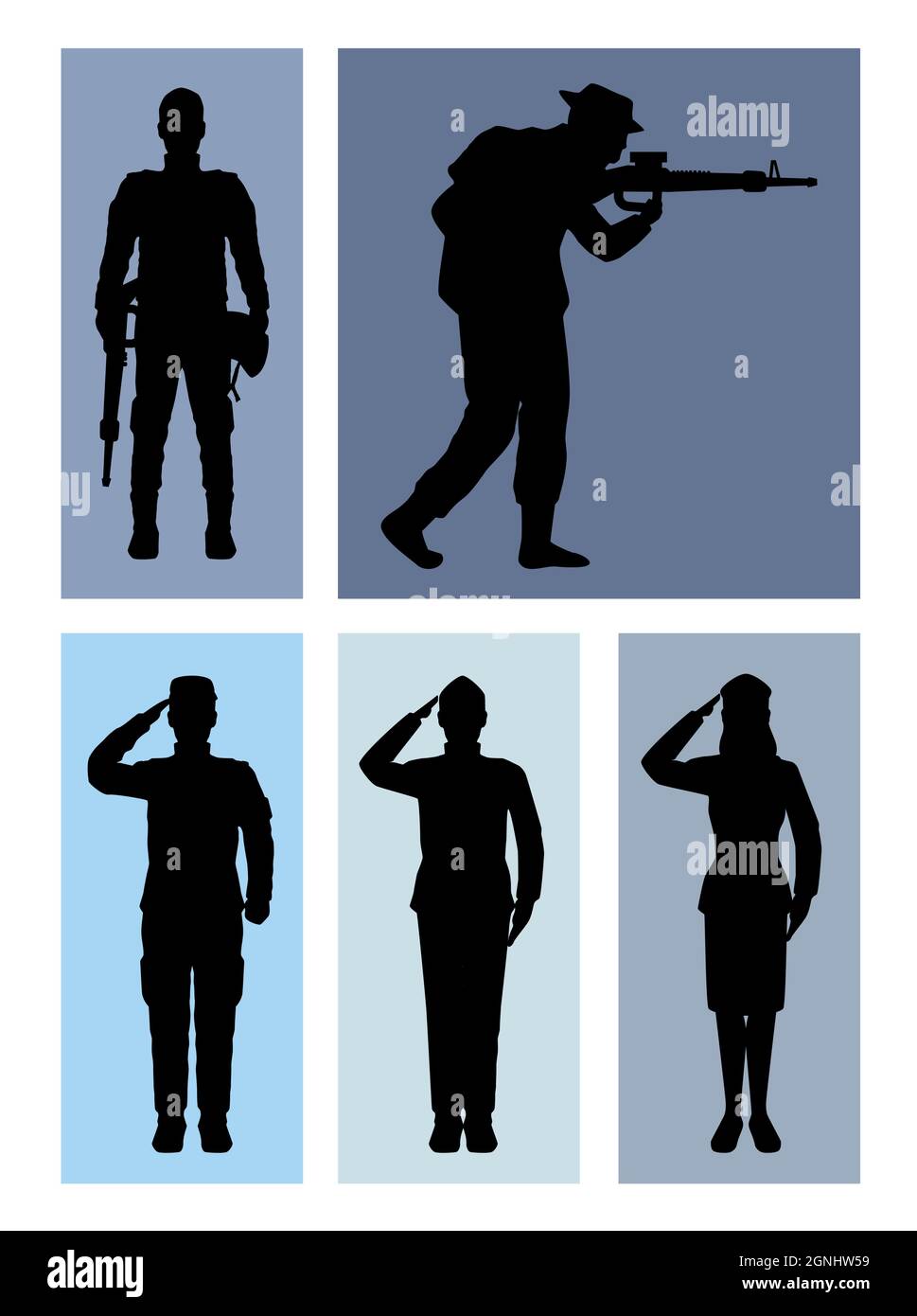 five military squad silhouettes Stock Vector Image & Art - Alamy