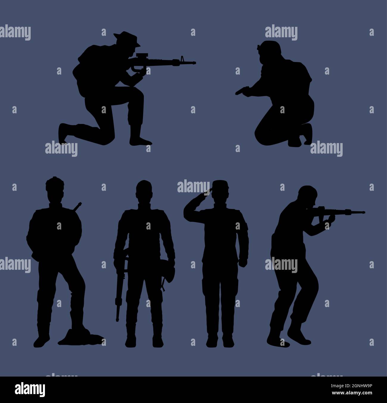 six military squad silhouettes Stock Vector Image & Art - Alamy