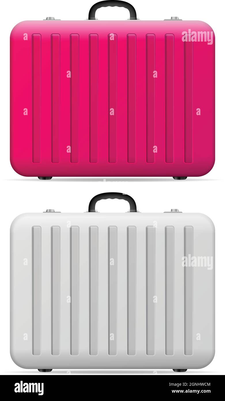 Suitcase set on a white background. Vector illustration Stock Vector ...