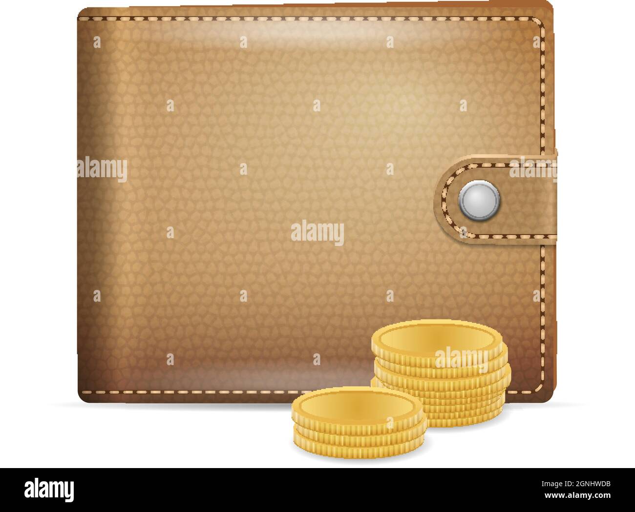 Wallet and coins on a white background Stock Vector Image & Art - Alamy