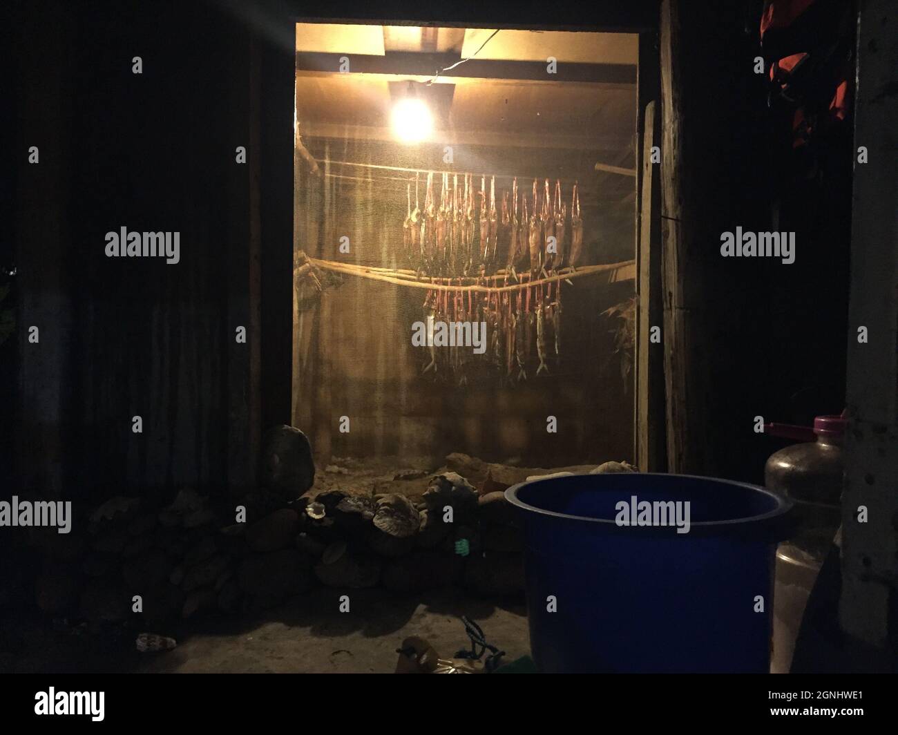 Fish drying in a fishing village in Taiwan Stock Photo - Alamy