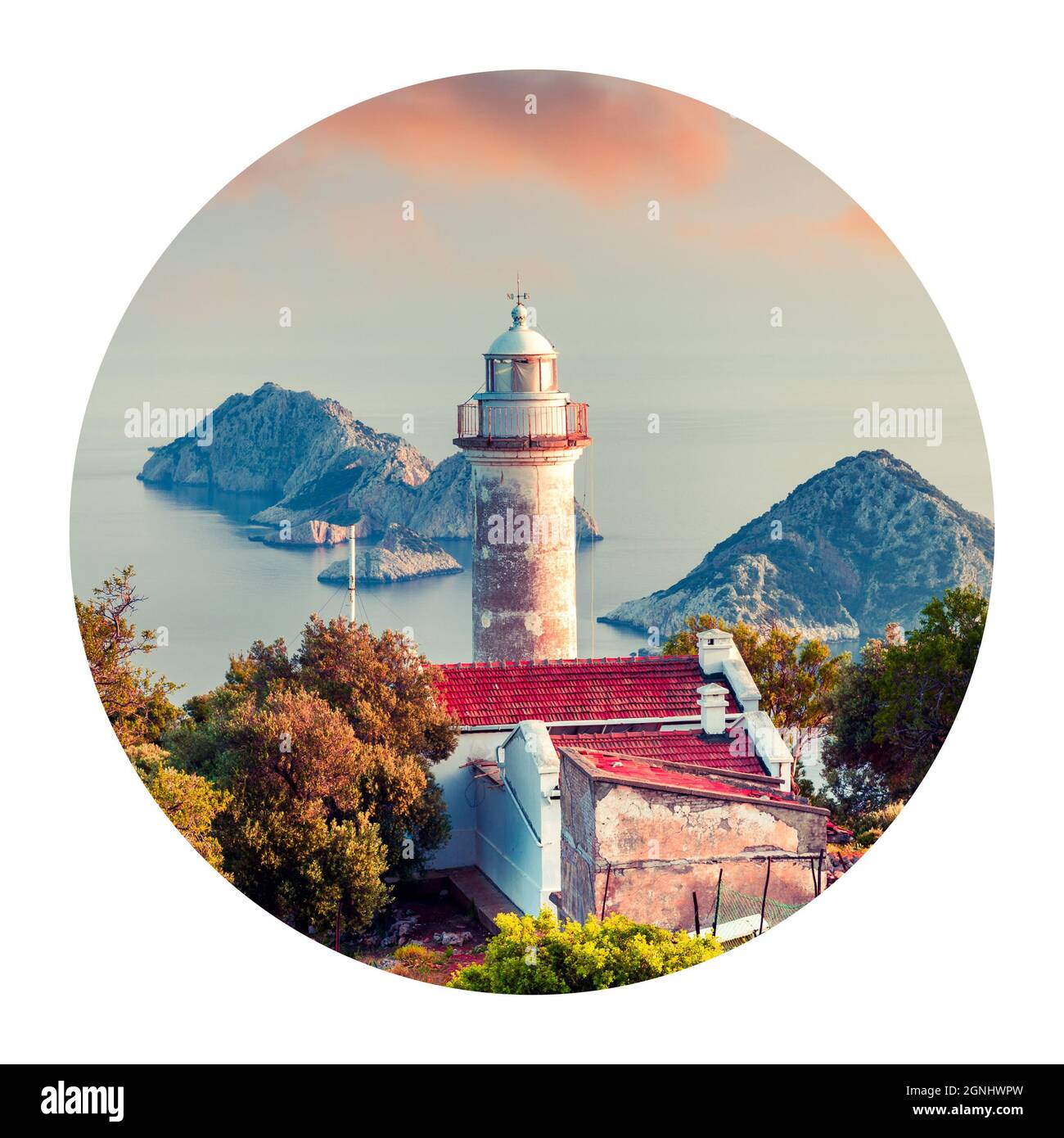 The mediterranean lighthouse Cut Out Stock Images & Pictures - Alamy