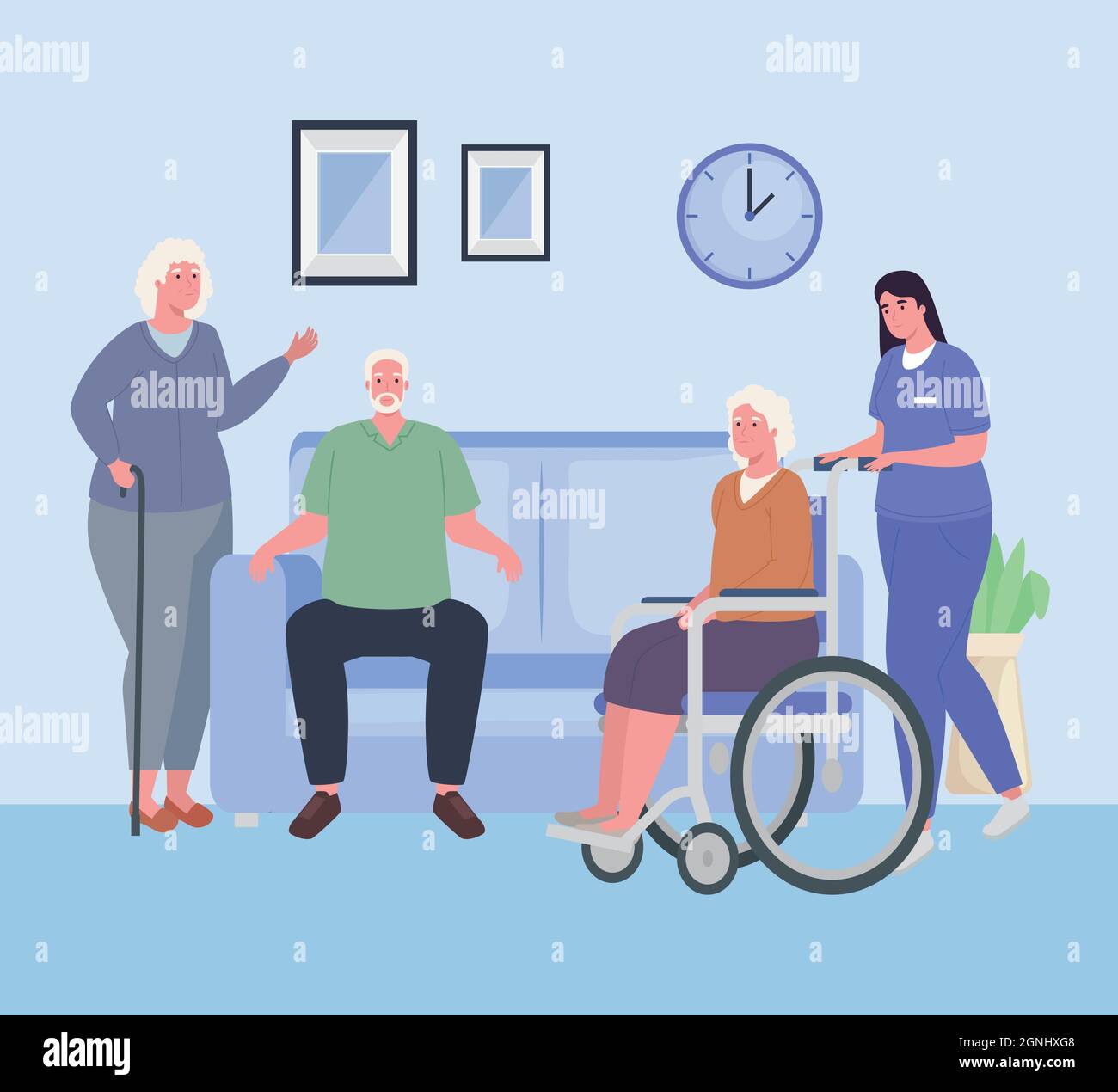 old persons and nurse Stock Vector Image & Art - Alamy