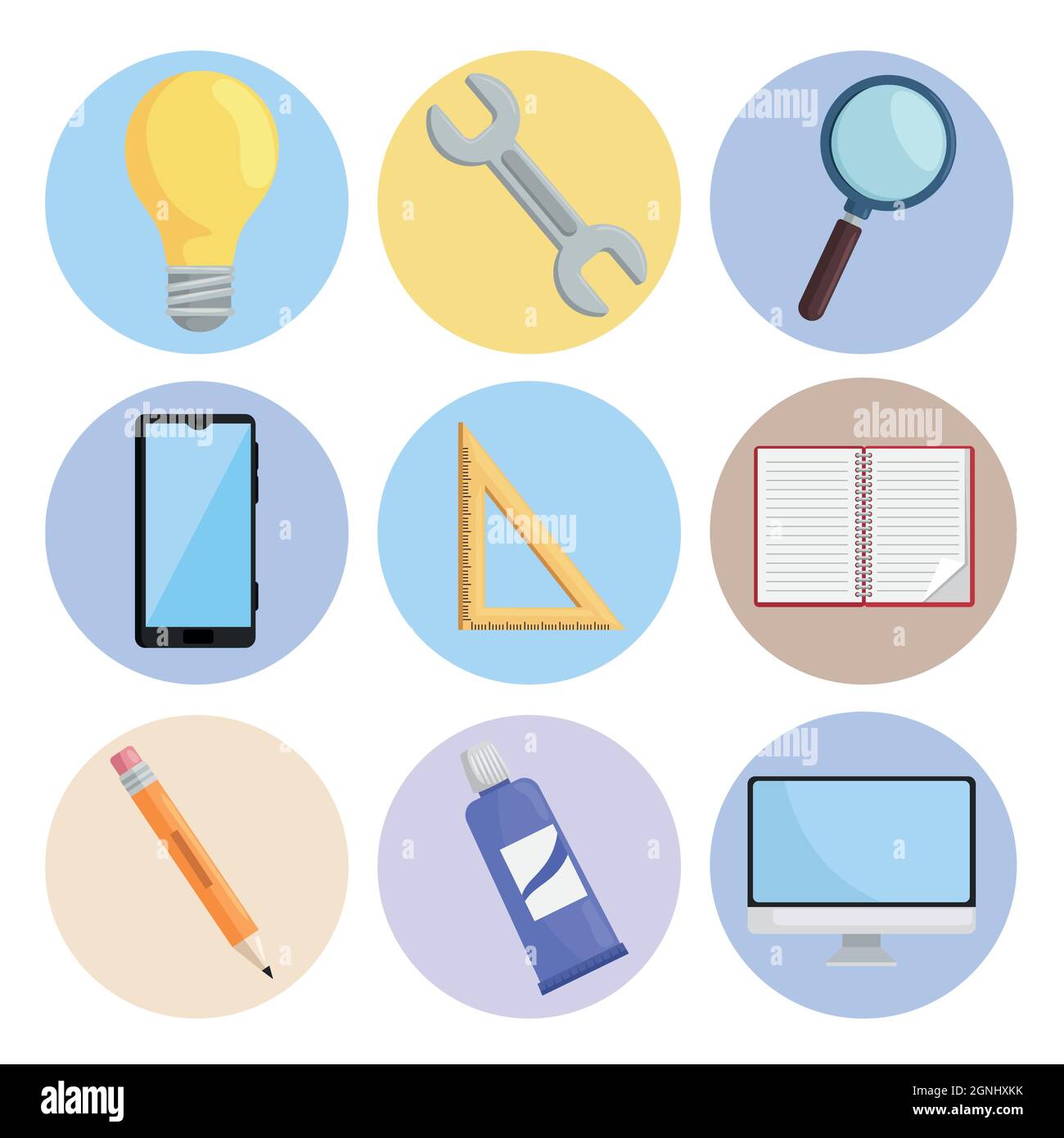 nine art projects icons Stock Vector Image & Art - Alamy