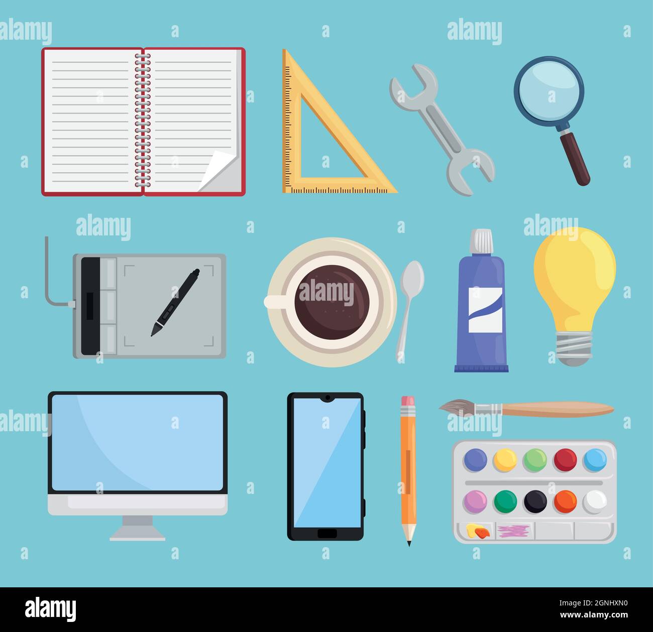 thirteen art projects icons Stock Vector Image & Art - Alamy