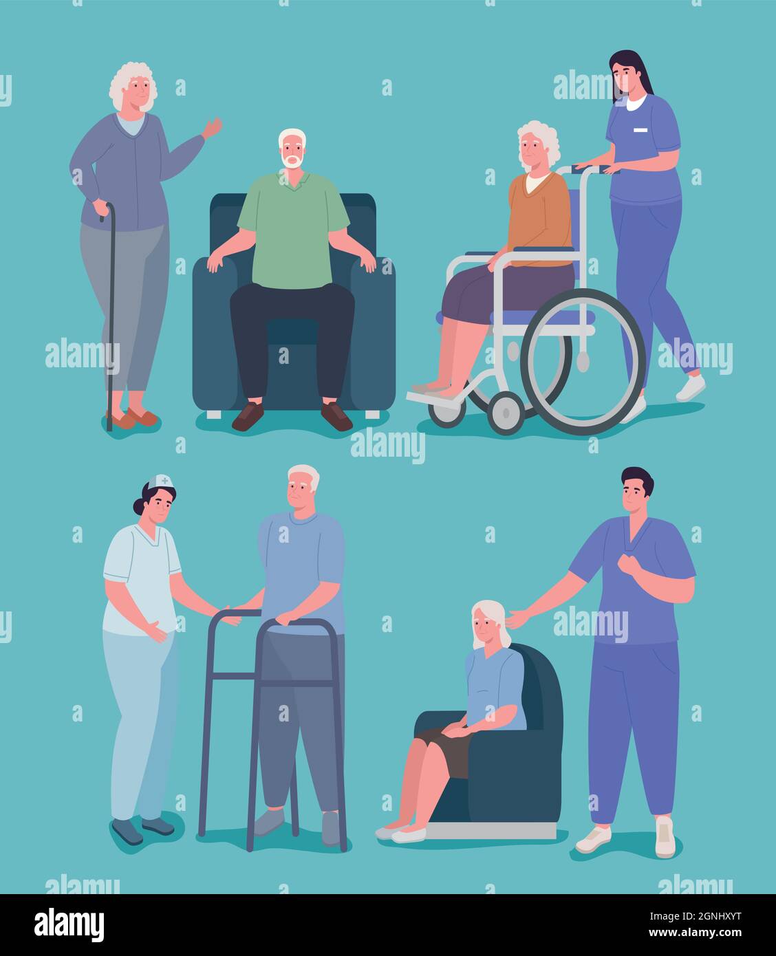 geriatrics nurses and grandparents Stock Vector Image & Art - Alamy