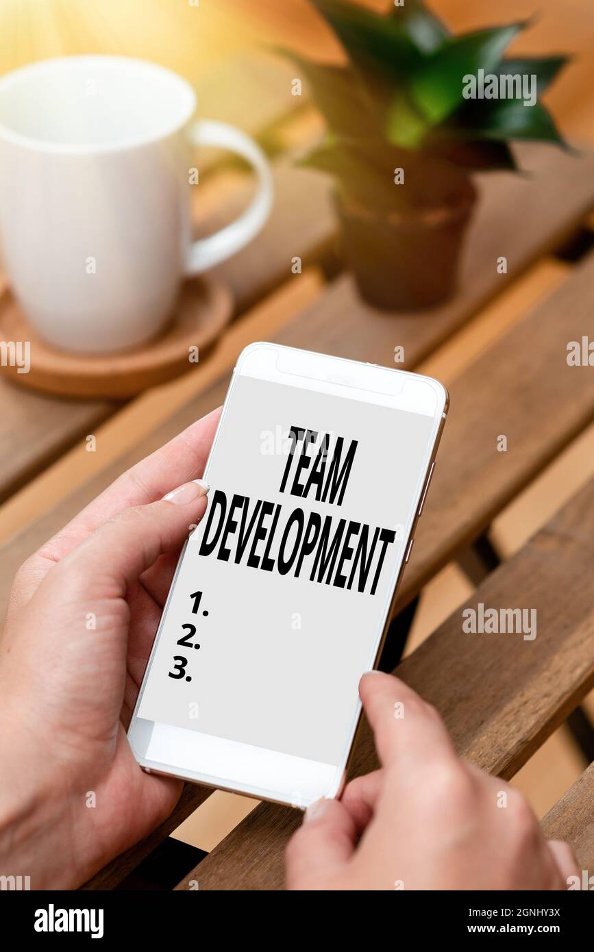 Writing displaying text Team Development. Conceptual photo learn why and how small groups change ...