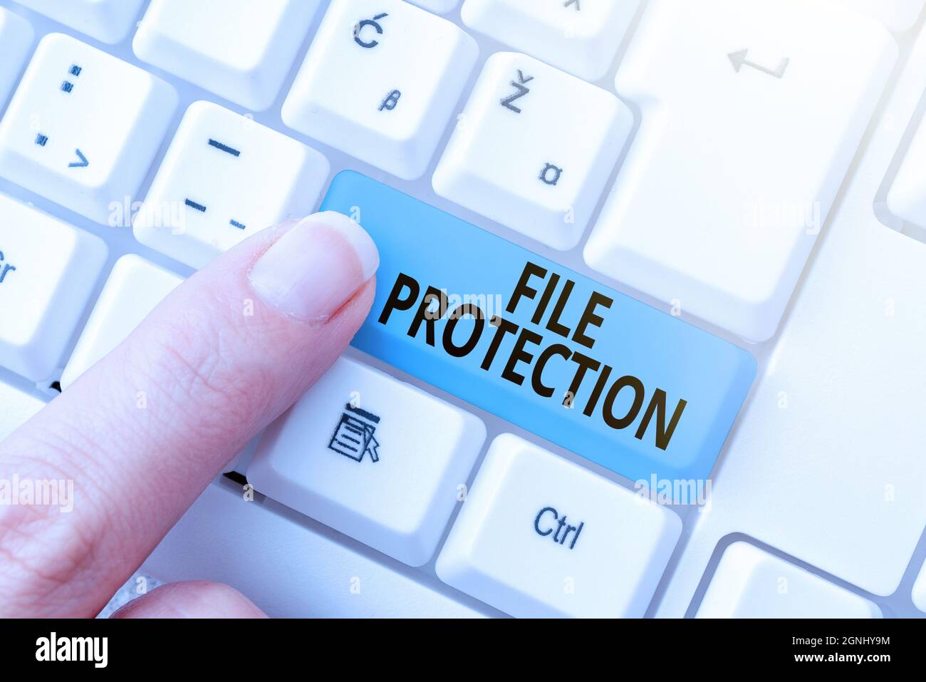 Sign displaying File Protection. Business concept Preventing accidental ...