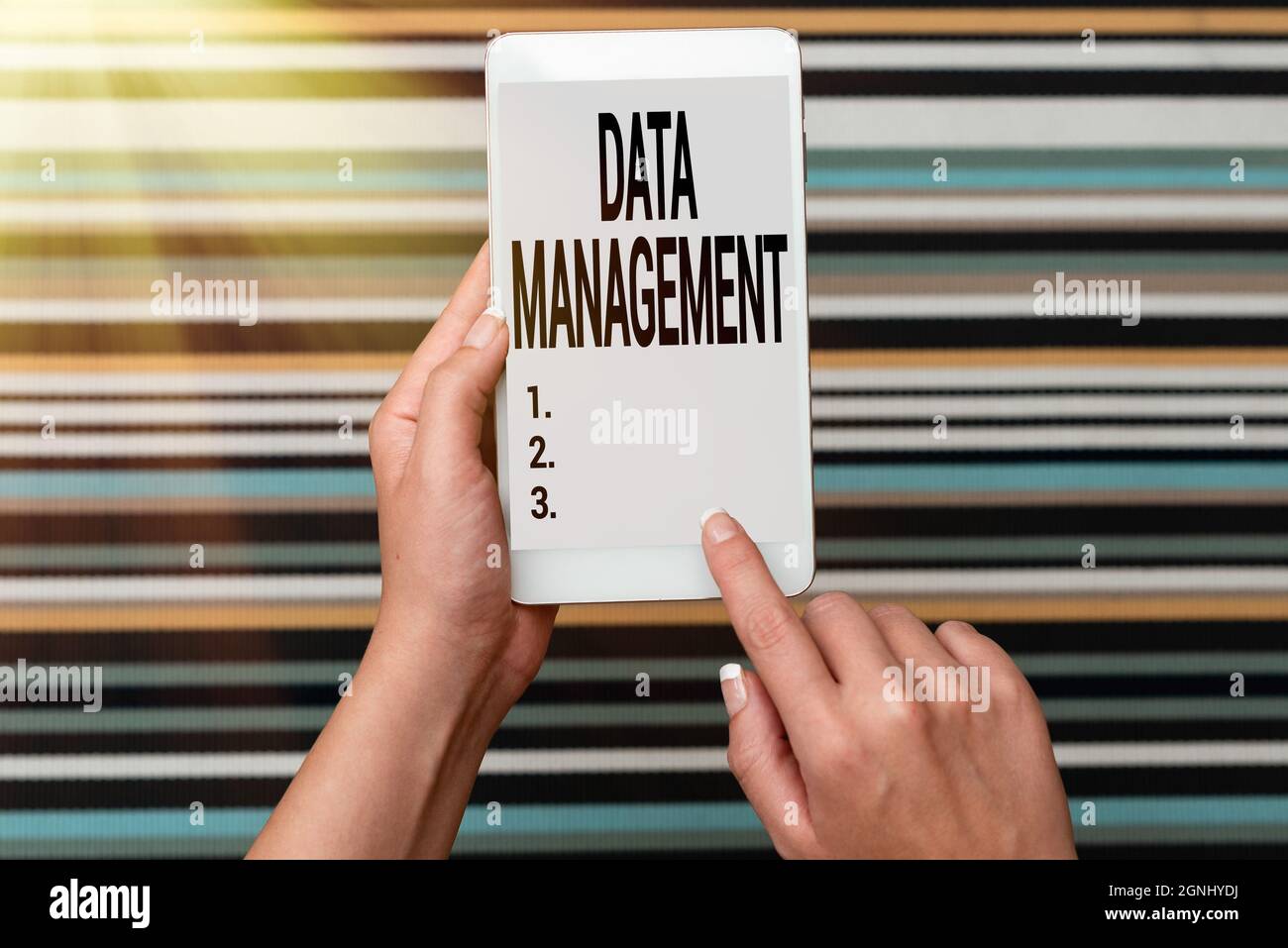 Handwriting text Data Management. Business idea The practice of ...