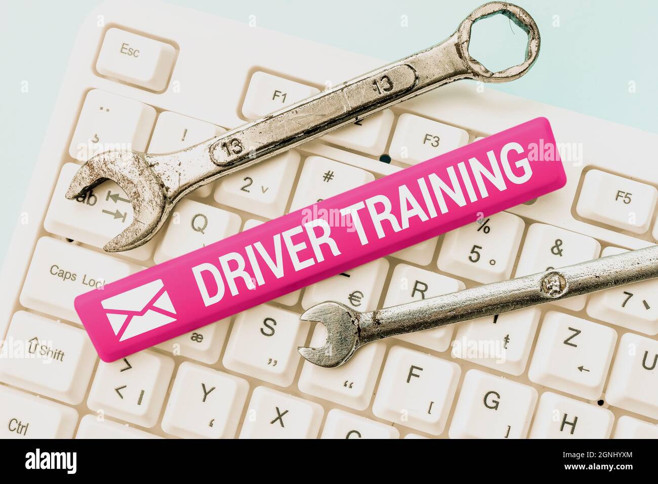 Sign displaying Driver Training. Concept meaning prepares a new driver ...