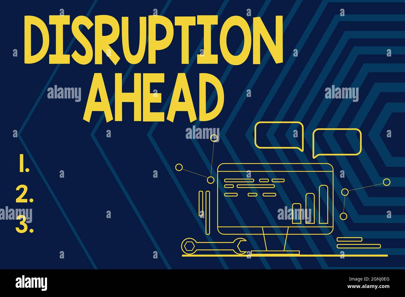 Writing displaying text Disruption Ahead. Internet Concept ...