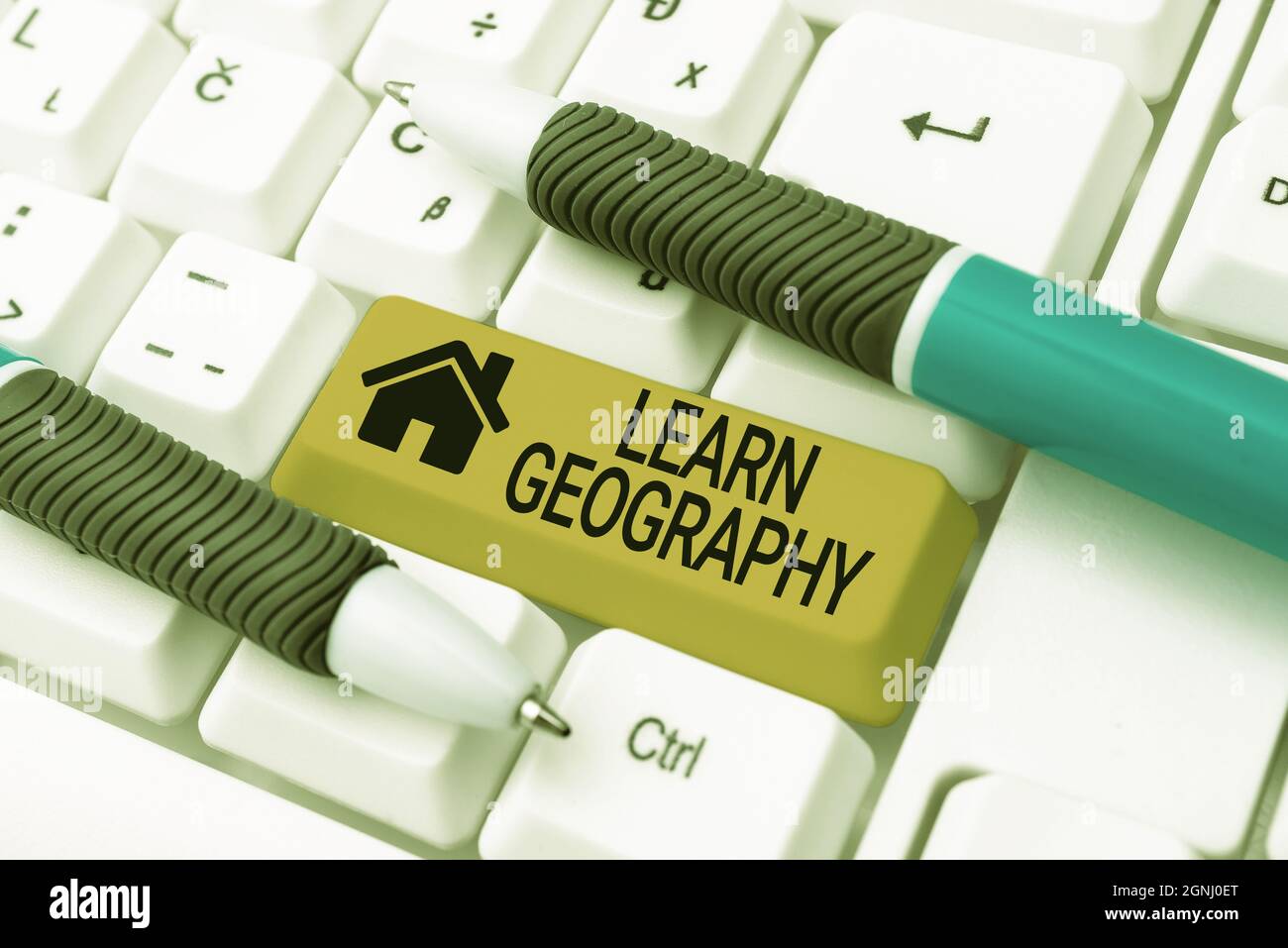 Hand writing sign Learn Geography. Word Written on study of physical ...