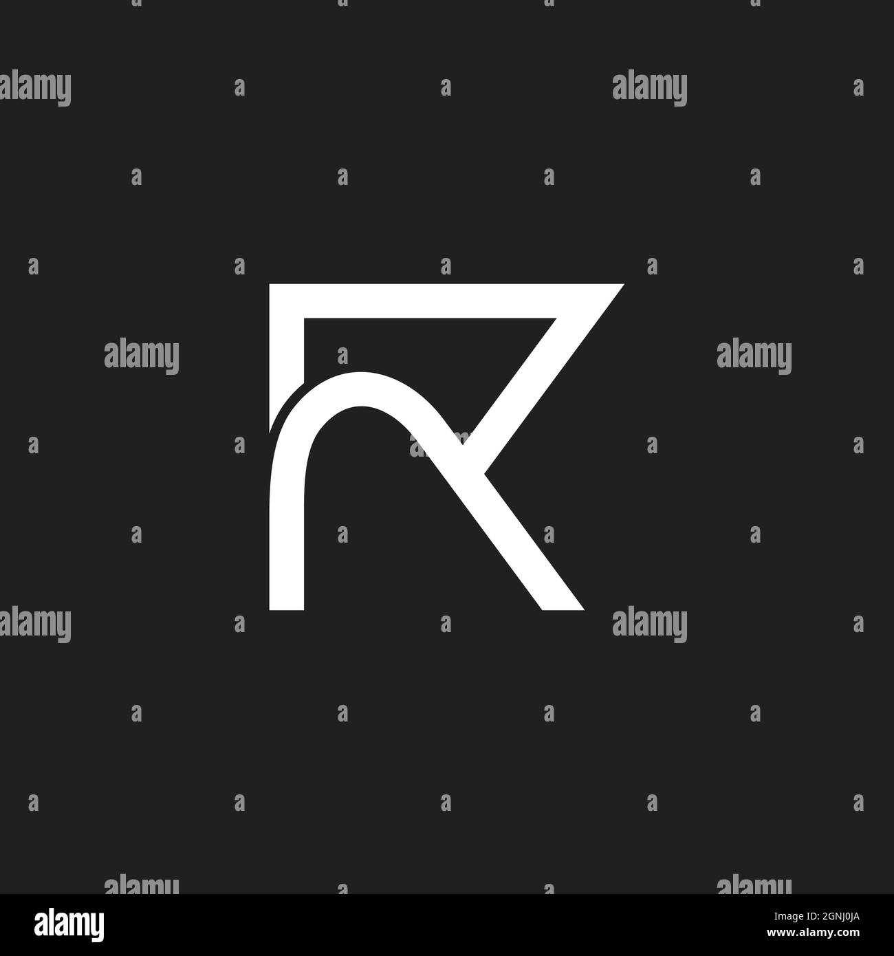 letter r simple loop line geometric logo vector Stock Vector Image ...