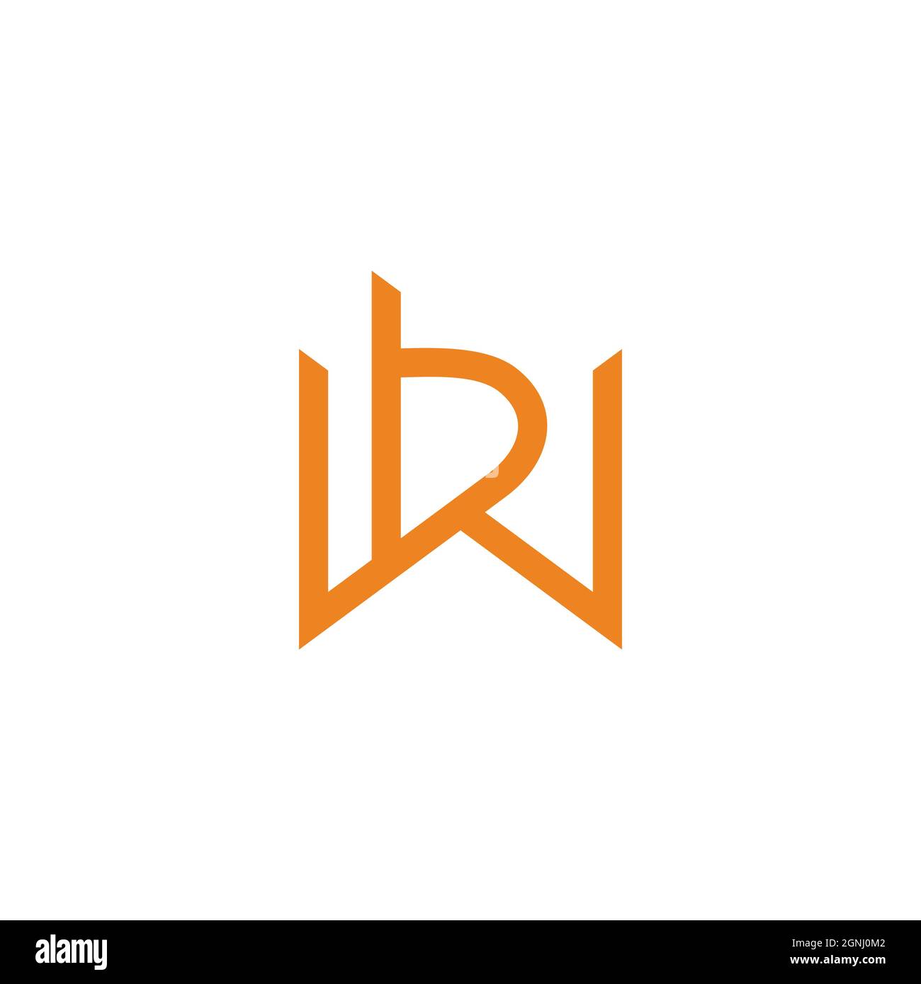 letter wb simple geometric line design logo vector Stock Vector Image ...
