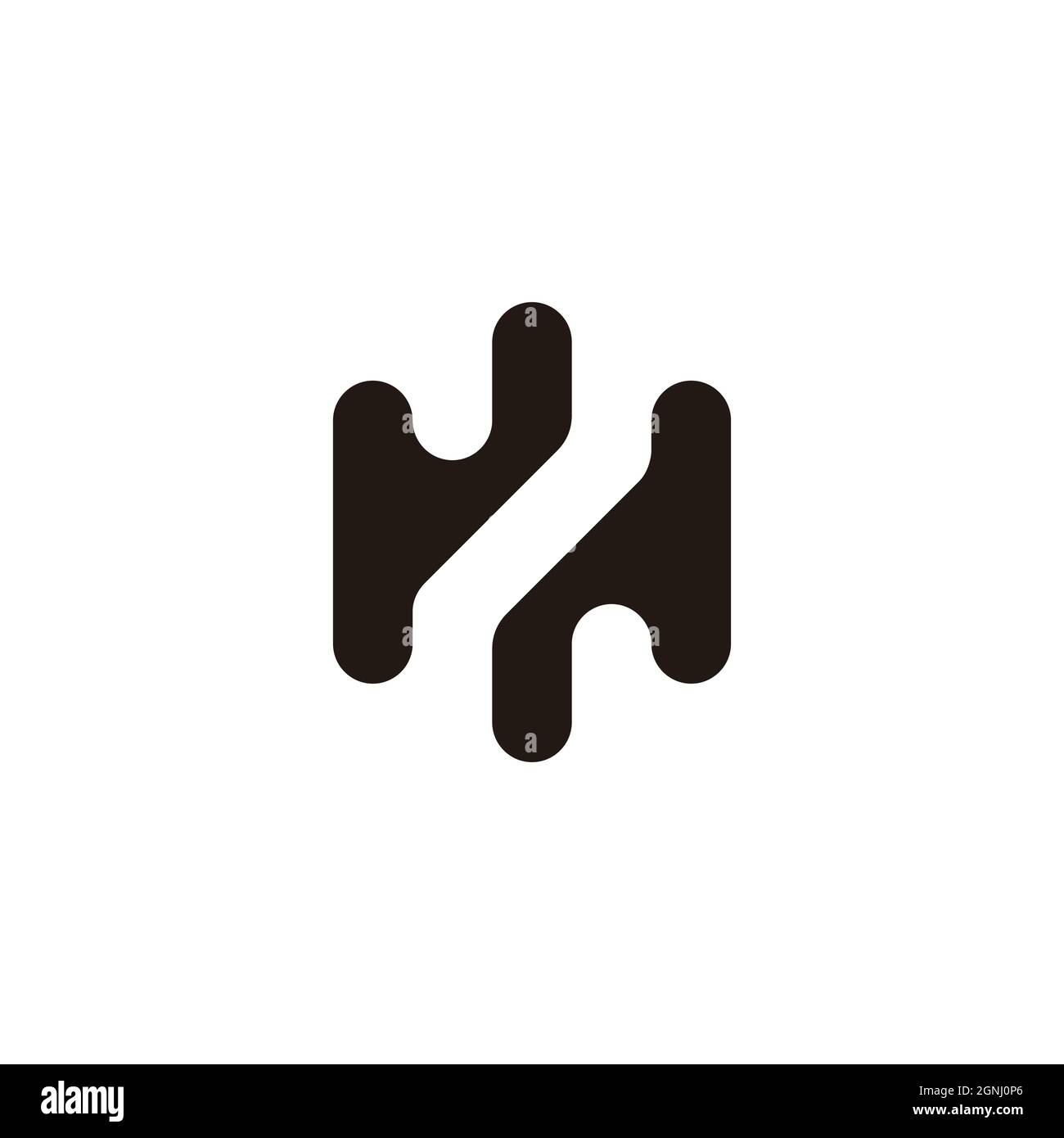 number two negative space geometric symbol logo vector Stock Vector ...