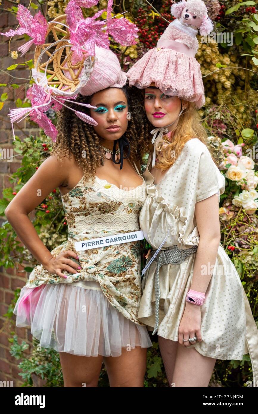 Models showcase Pierre Garroudi's latest colourful collection at one of ...