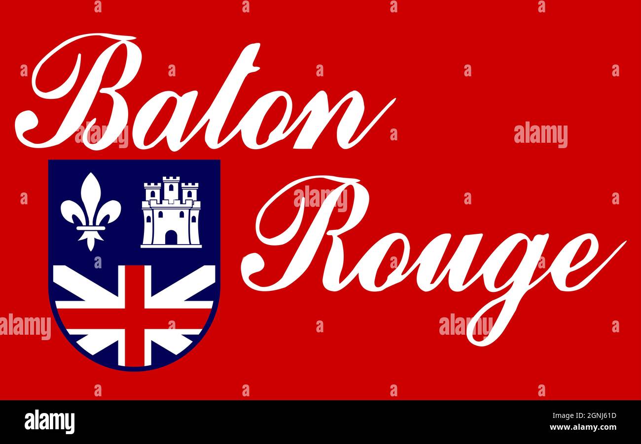 The traditional flag of Baton Rouge City in Louisiana USA Stock Photo ...