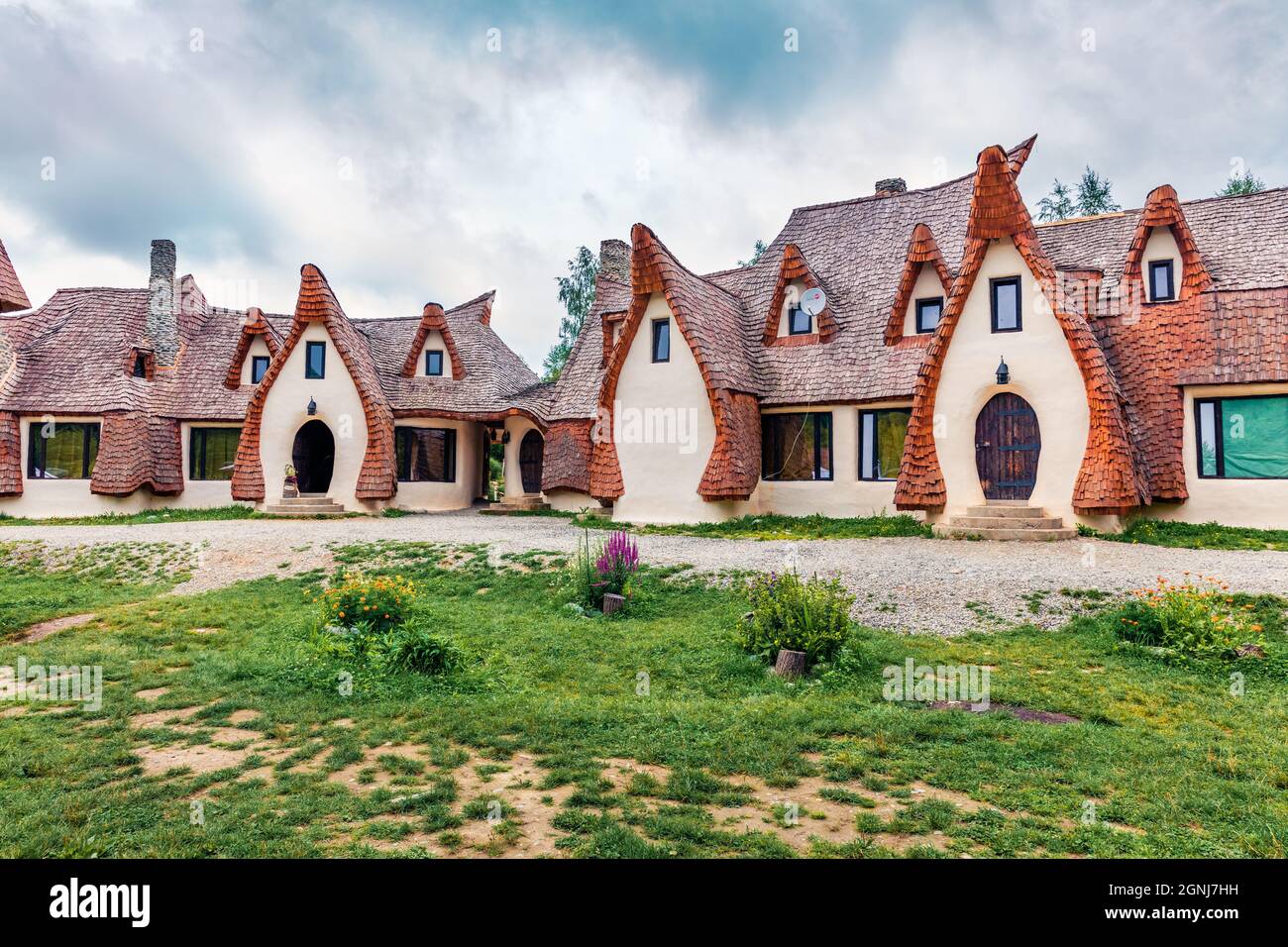 VALLEY OF FAIRIES, ROMANIA - JULY 2018: Castelul de Lut, Valea Zanelor ...