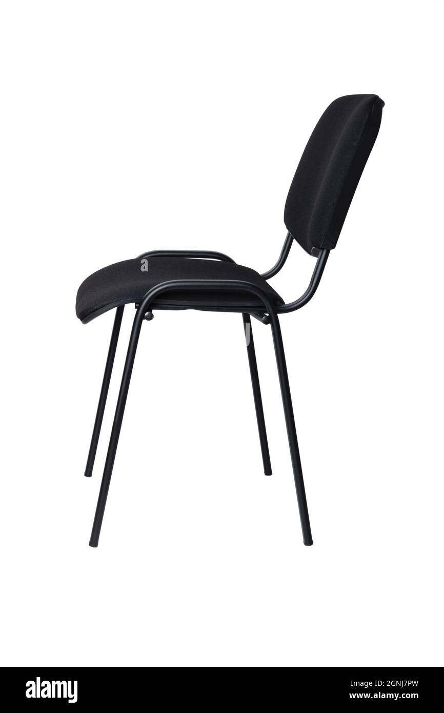 Black soft office chair isolated on white Stock Photo - Alamy