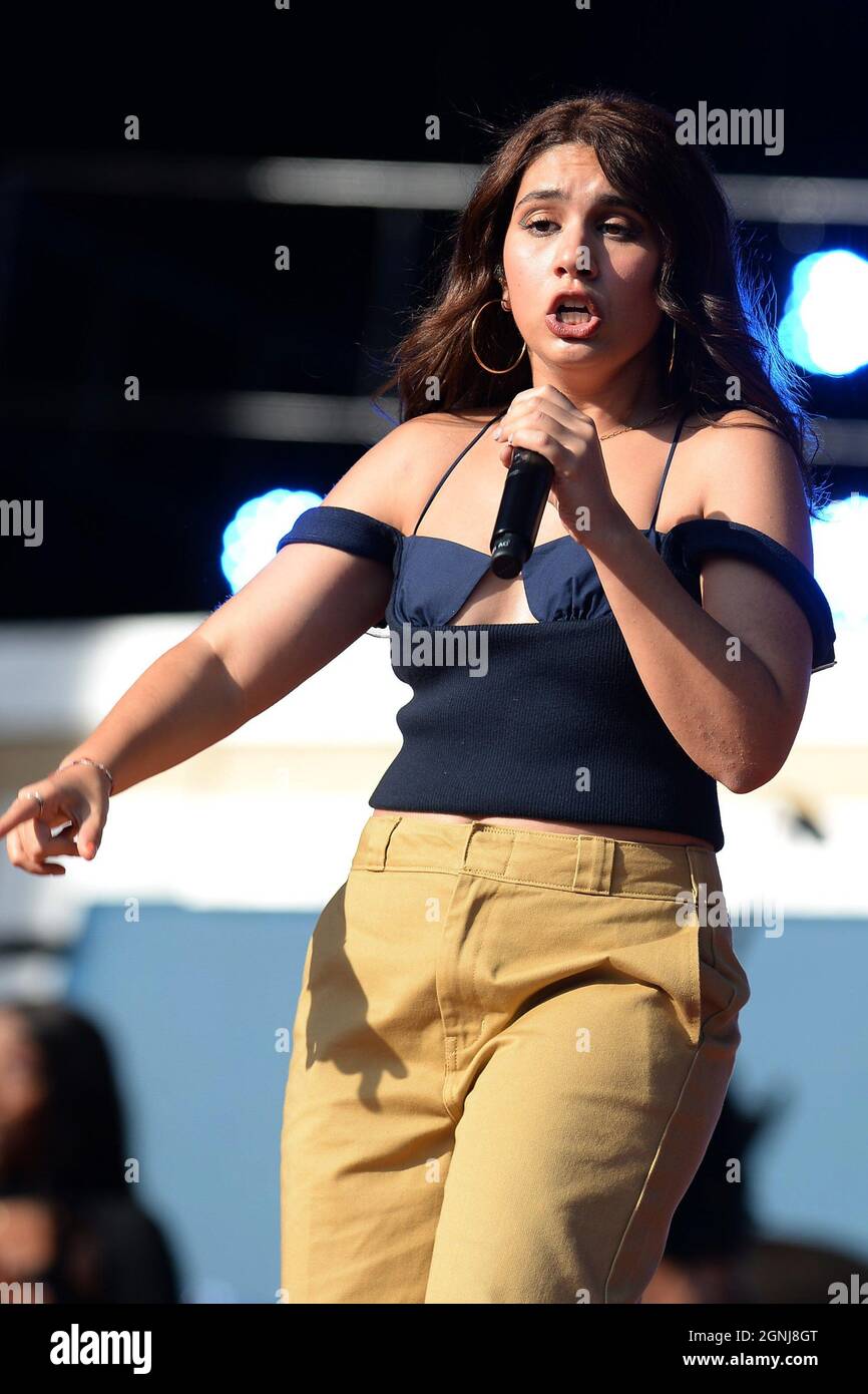 New York, NY, USA. 25th Sep, 2021. Alessia Cara on stage for Global ...